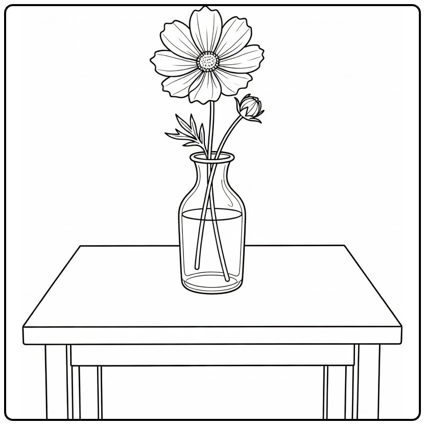 Gratis Cosmos Bloem Kleurplaten Om Te Printen PDF Voor Alle